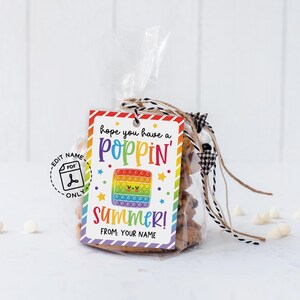 Hope You Have a Poppin' Summer Gift Tag, Last Day of School Pop It Toy ...