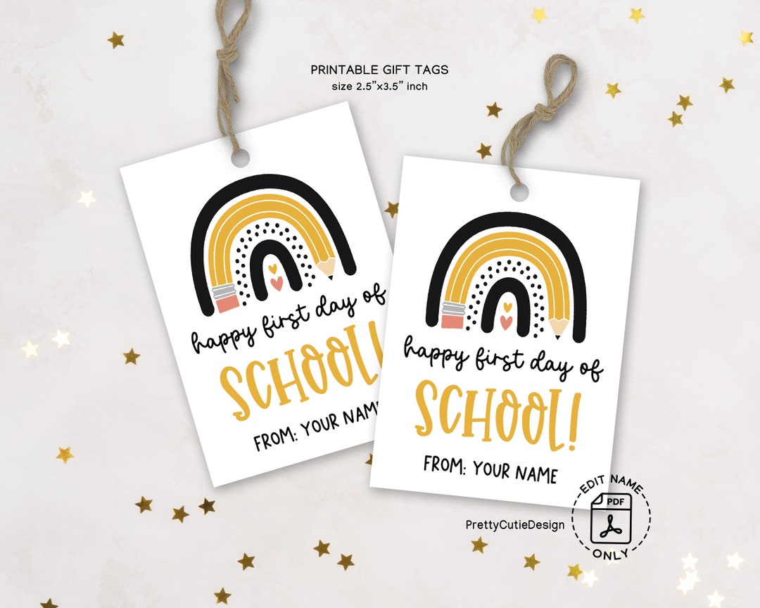 Happy First Day of School Gift Tags for Students, Teachers, Back to ...