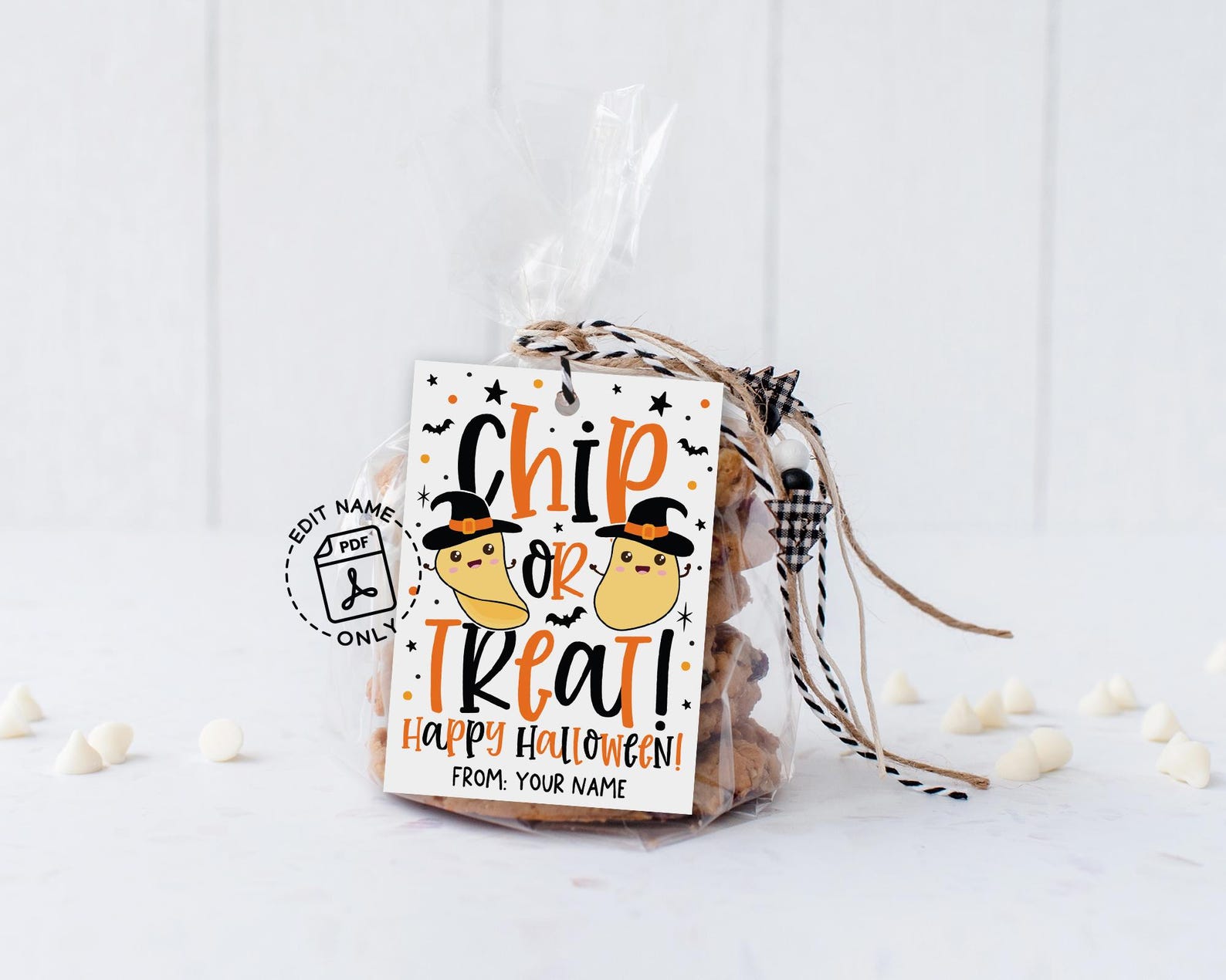 Halloween Gift Tags Printable: Chip or Treat Favor Tags for School Kids ...