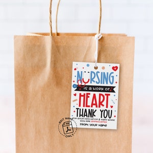 Nurse Appreciation Week Printable Gift Tags, Nurse Gift Tags, Nurse ...
