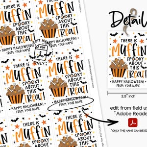 Printable Halloween Gift Tags, Theres Muffin Spooky About This Treat ...