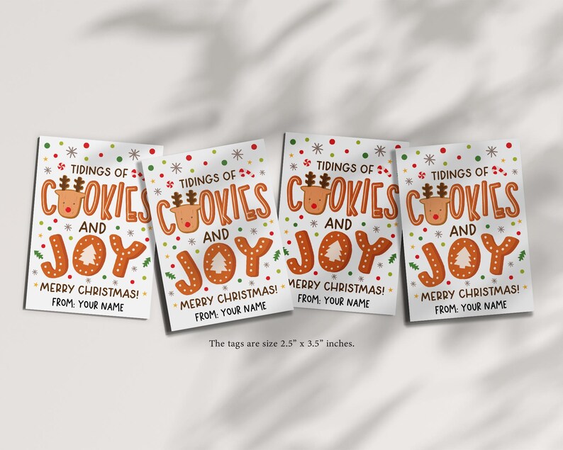 Christmas Gift Tags, Cookies and Joy Printables, Holiday Treat Labels ...
