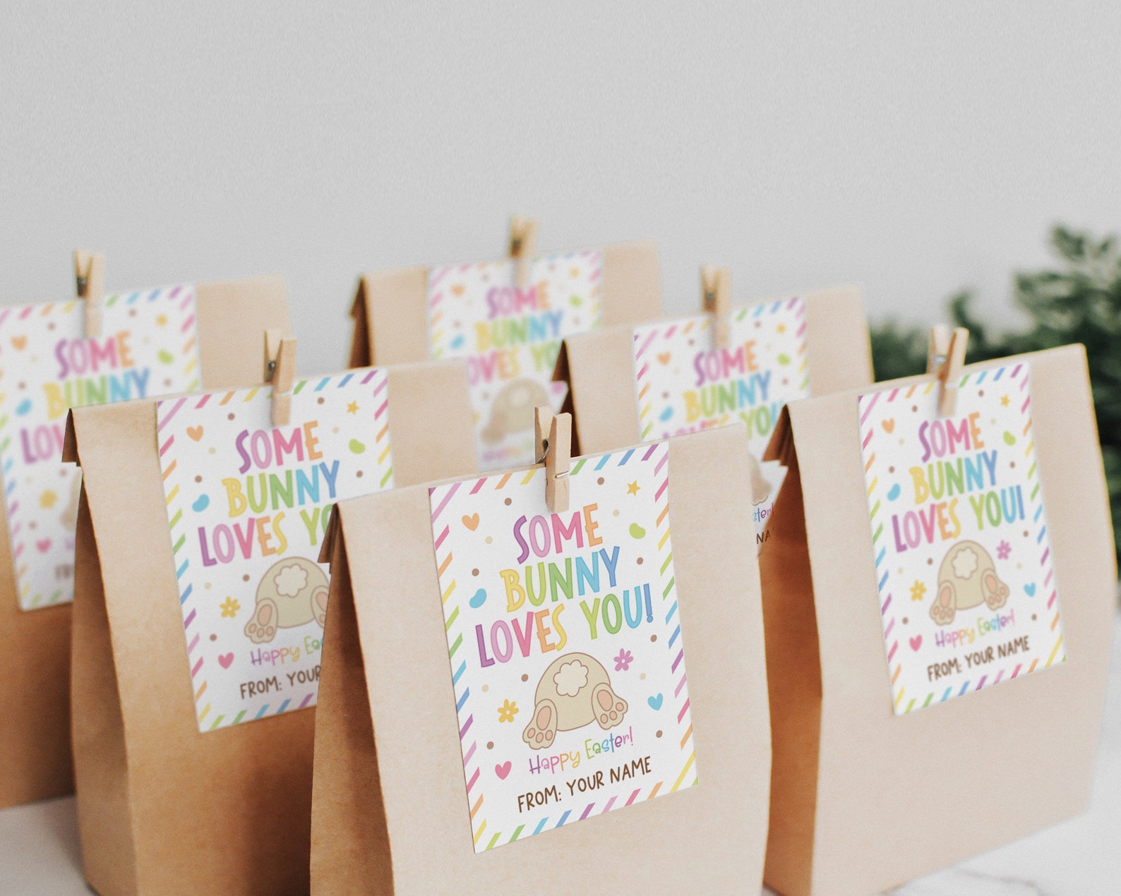 Easter Gift Tag Printable, Somebunny Loves You Tag, Happy Easter Bunny ...