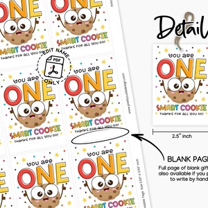 Teacher Appreciation Week Tag Printable, Teacher Gift Tags, One Smart ...