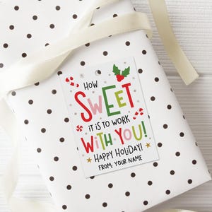 Christmas Coworker Gift Tags, Sweet to Work With You Printable, Holiday ...