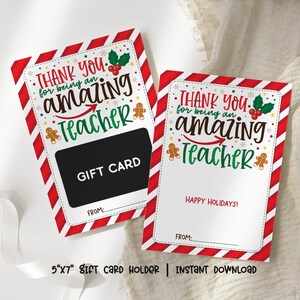 Thank You for Being an Amazing Teacher, Christmas Amazon Gift Card ...
