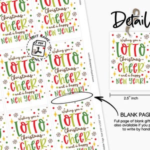 Christmas Lotto Ticket Gift Tags Printable: Holiday Favor Bag Labels ...