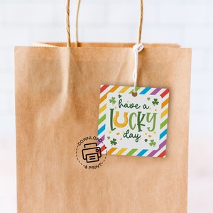Have A Lucky Day Printable Tag, St Patricks Day Cookie Gift Tags, Lucky ...