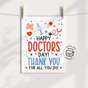 Happy Doctor’s Day Appreciation Sign, Thank You Doctor Poster ...