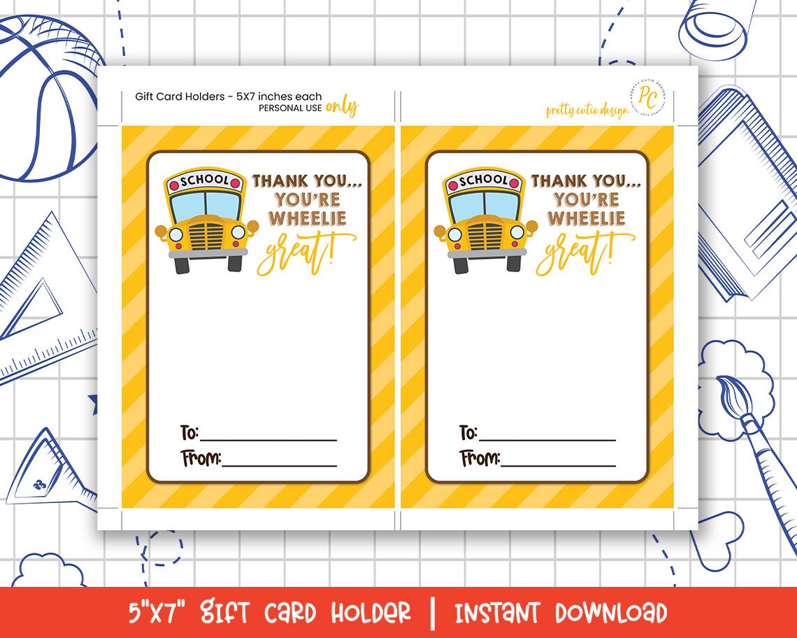 Thank You You're Wheelie Great School Bus Driver | Etsy