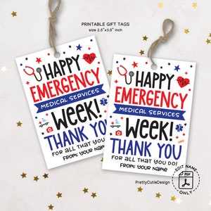 EMS Week Thank You Gift Tags: EMT Paramedic Appreciation (PDF) - Etsy