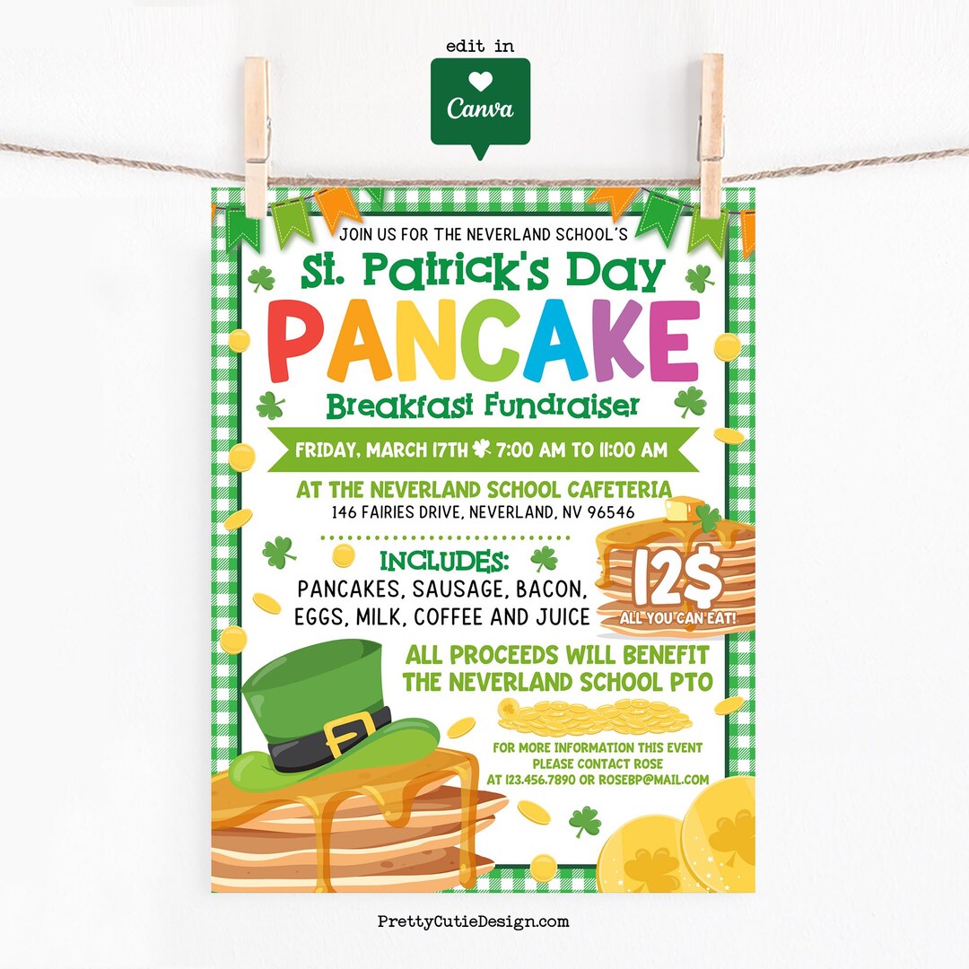 Editable St Patricks Day Fundraiser Flyer Template, St Patrick's Day ...