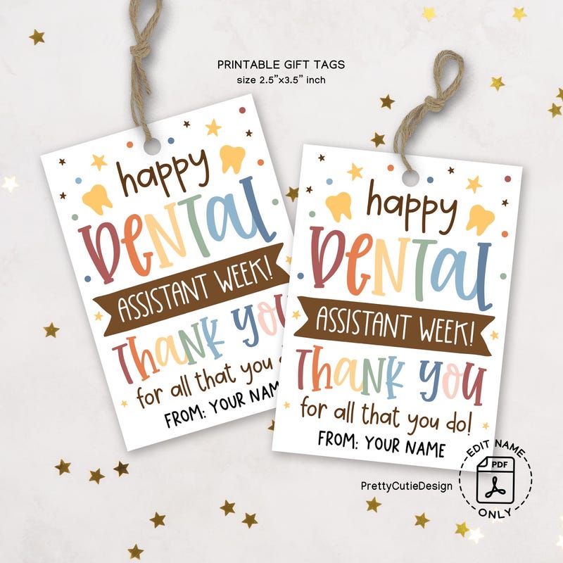 Dental Assistant Week Printable Cards - Etsy
