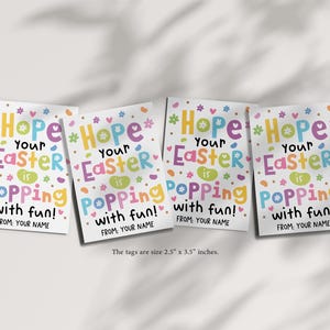 Easter Gift Tags Printable, Hope Your Easter is Popping With Fun, Kids ...