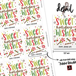 Sweet Holiday Wishes Gift Tag, Christmas Sweet Gift Tag Printable ...