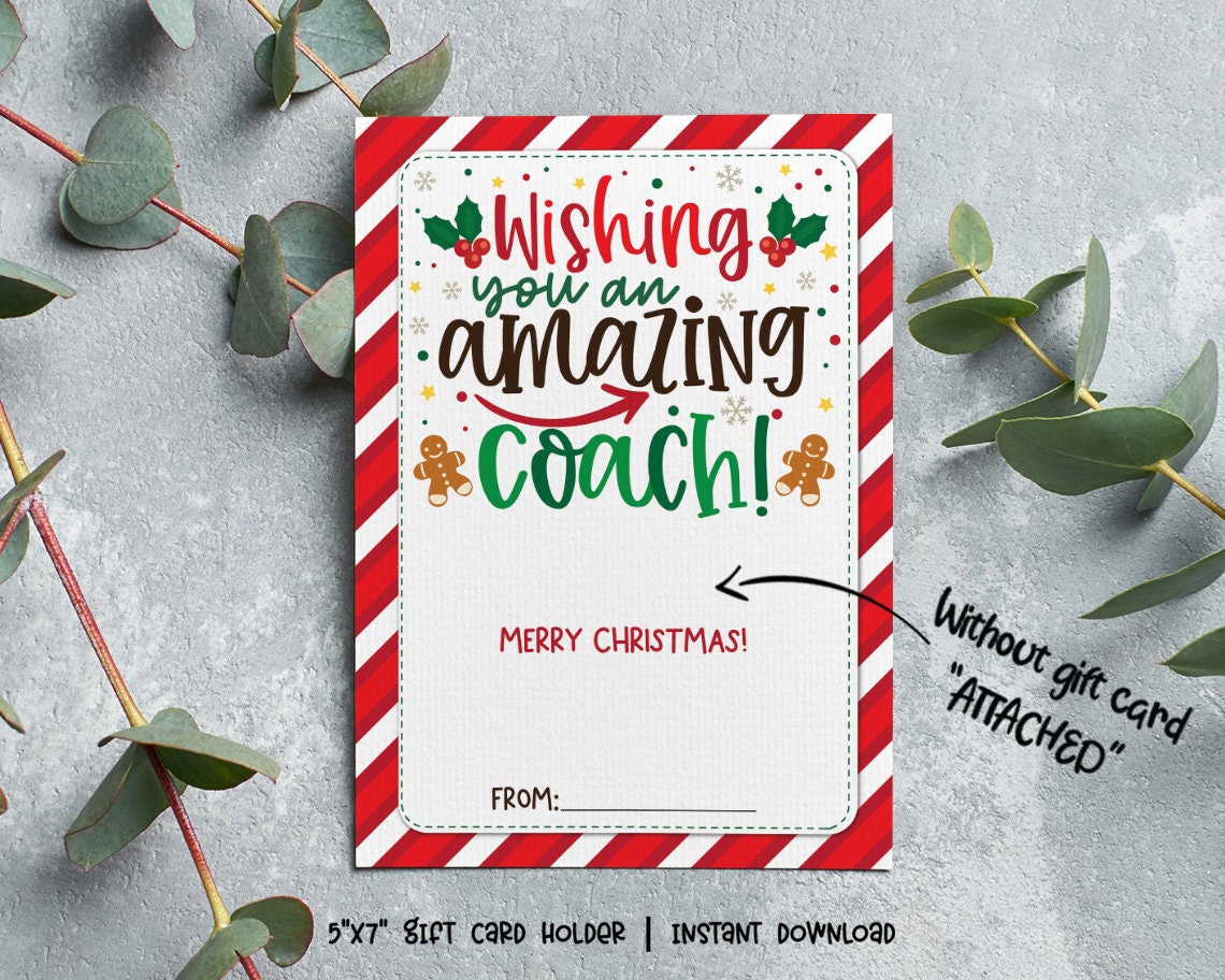 Thank You for Being an Amazing Coach Amazon Gift Card Holder | Etsy