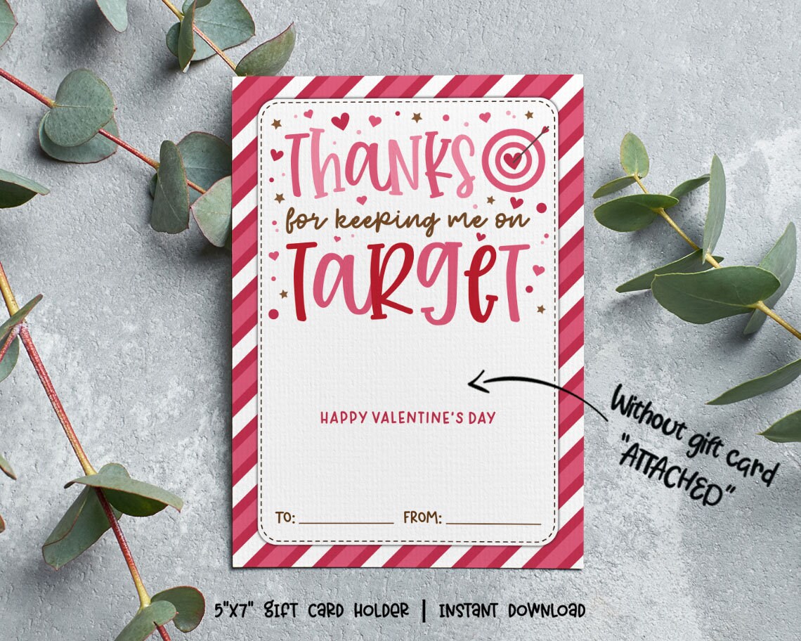 Thanks for Keeping Me on Target Valentines Day Teacher - Etsy