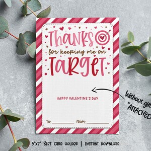 Thanks for Keeping Me on Target, Valentines Day Teacher Greeting Card ...