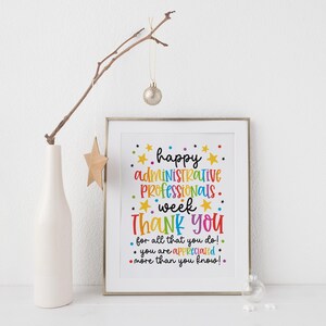 Administrative Professionals Week Sign Printable, Admin Appreciation ...