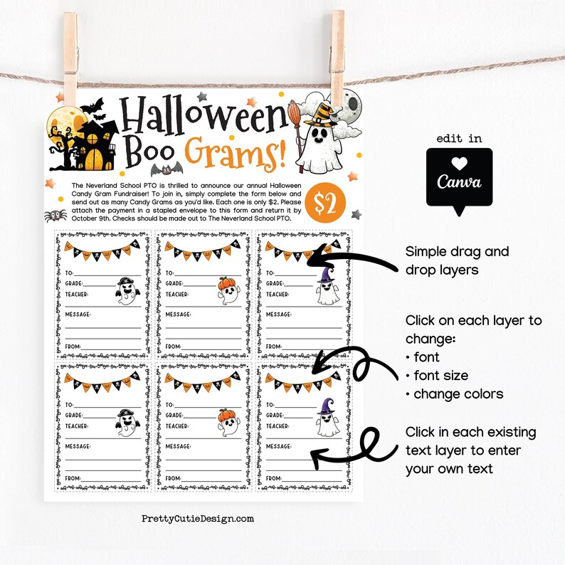 Halloween Boo Grams, School PTO Fundraiser Flyer (digital Download) - Etsy