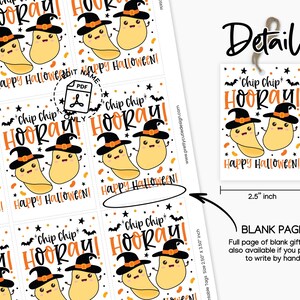 Halloween Gift Tags Printable, Chip Chip Hooray Halloween Tags, Cute ...
