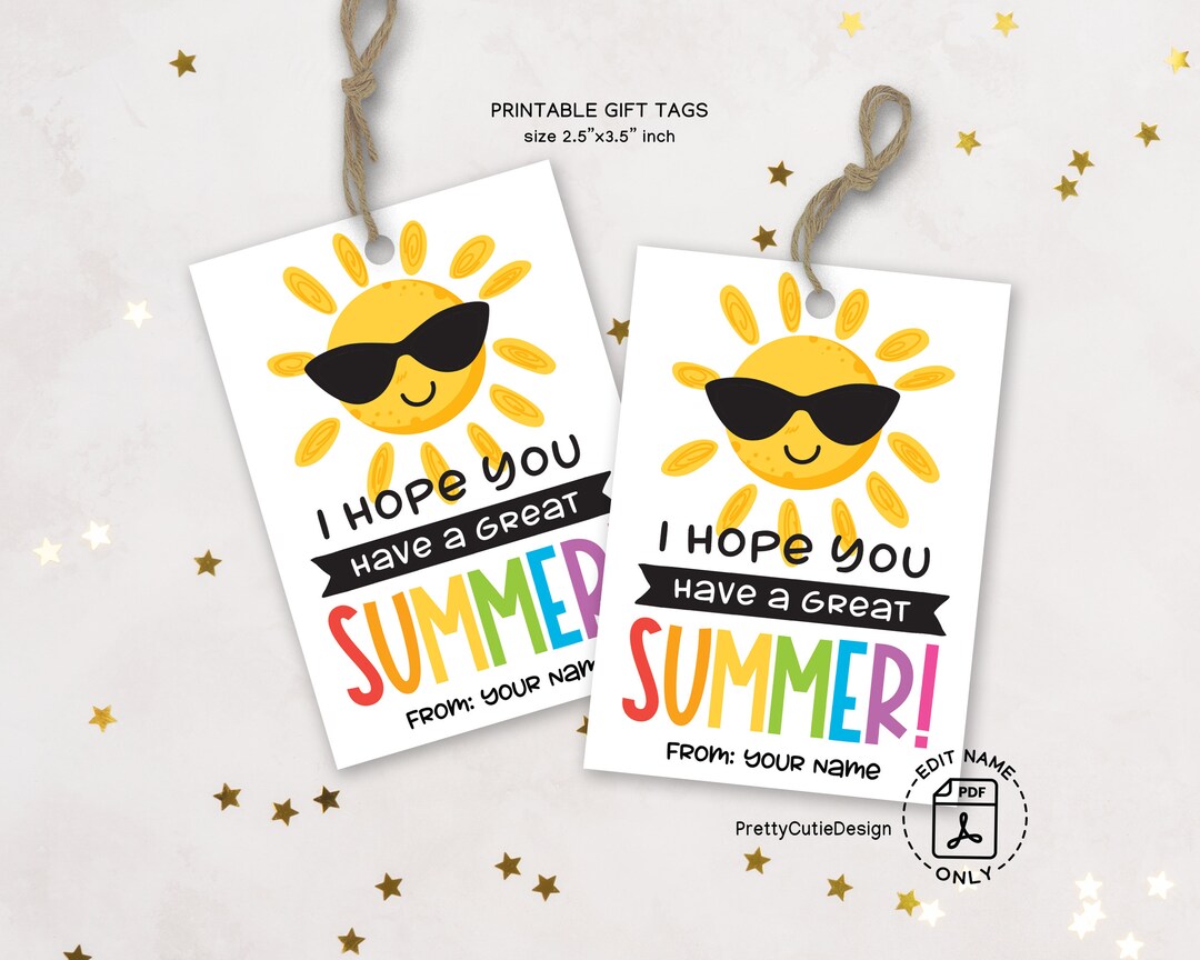 End of Year Teacher Gift Tag, Last Day of School Summer Teacher Gift ...