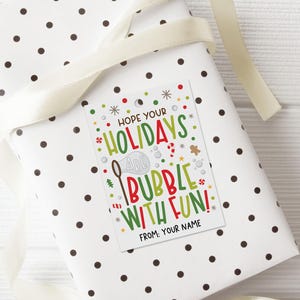 Christmas Bubbles Gift Tags, Hope Your Holidays is Bubbles of Fun ...