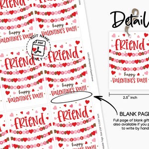 Friend Valentine Gift Tag Printable, You Are the Sweetest, Treat Bag ...