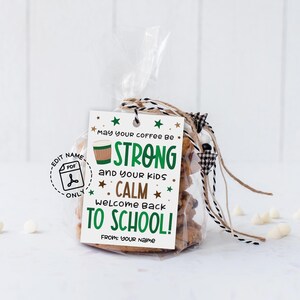 Welcome Back to School Coffee Gift Tag, Teacher Gift Tag Back to School ...