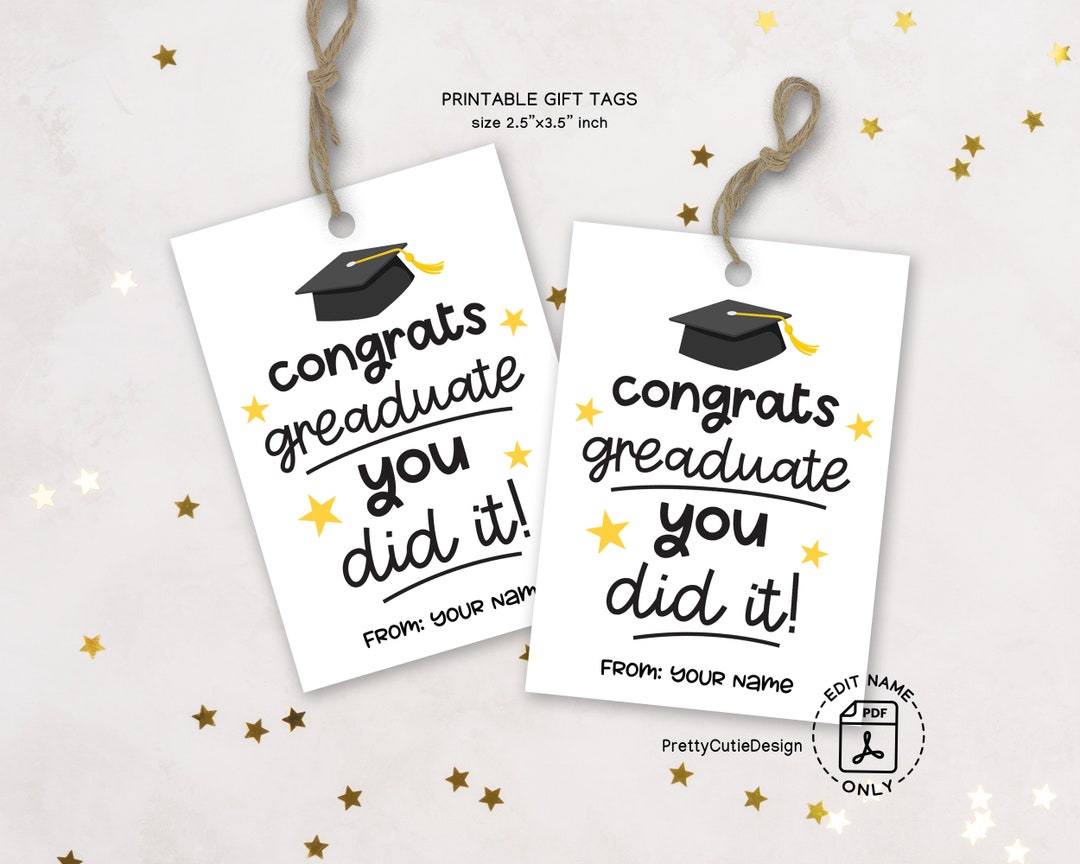 Congrats Grad Graduation Gift Tags, Class of 2024 Gifts Bulk ...