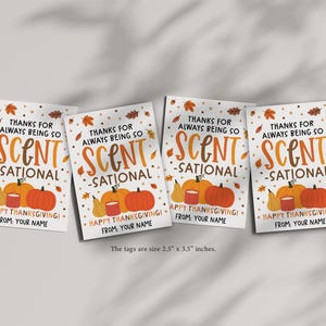 Thanksgiving Candle Gift Tags Printable, Thanks for Being so Scent ...