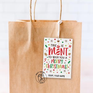 Peppermint Candy Christmas Gift Tags Printable, Mint Pun Holiday Labels ...