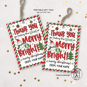 Techer Christmas Gifts Tag Printable, Thanks for Making This School ...