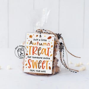Thanksgiving Gift Tags Printable, Autumn Treat for Someone Sweet, Happy ...