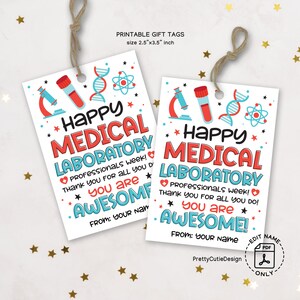 Medical Laboratory Professionals Week Tag, Lab Thank You Gift Tag ...