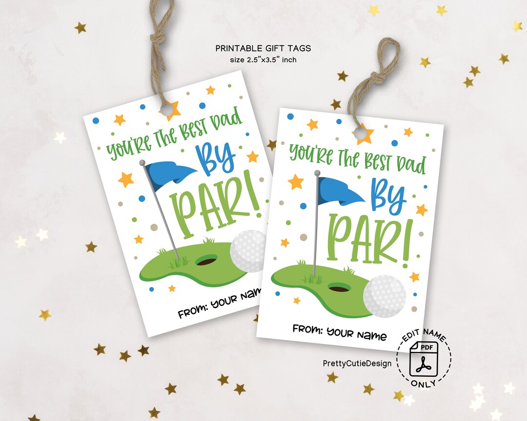 Fathers Day Tag Printable, Golf Fathers Day Gift Tags, Happy Fathers ...