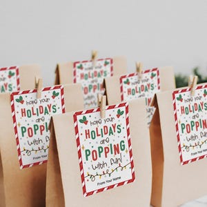 Popcorn Christmas Gift Tags, Popping With Fun Printable, Classroom ...