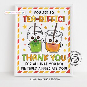 Tea-riffic Appreciation Sign, Teacher and Staff Appreciation Week Tea ...