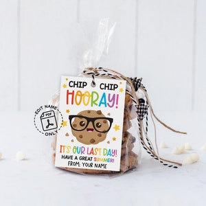 End of School Year Gift Tag, Last Day of School Gifts Tags, Chip Chip ...