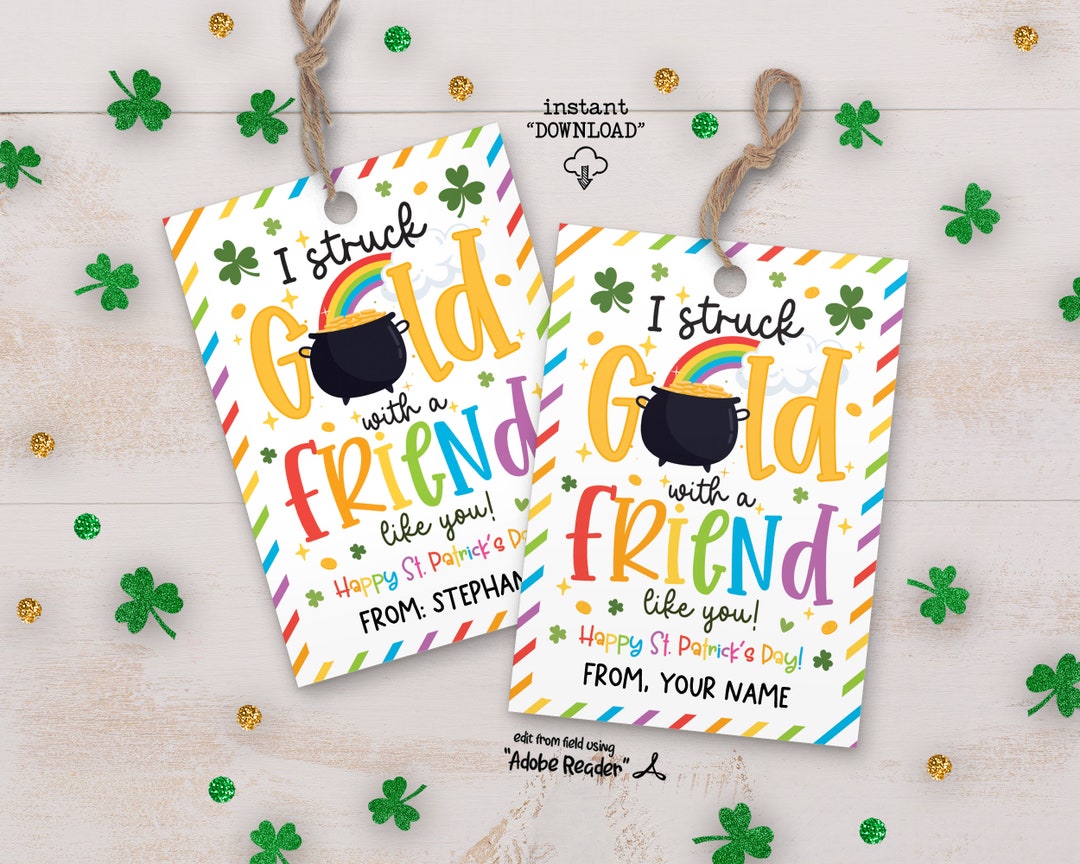 St Patricks Day Friend Appreciation Tags, St Pattys Day Friend ...