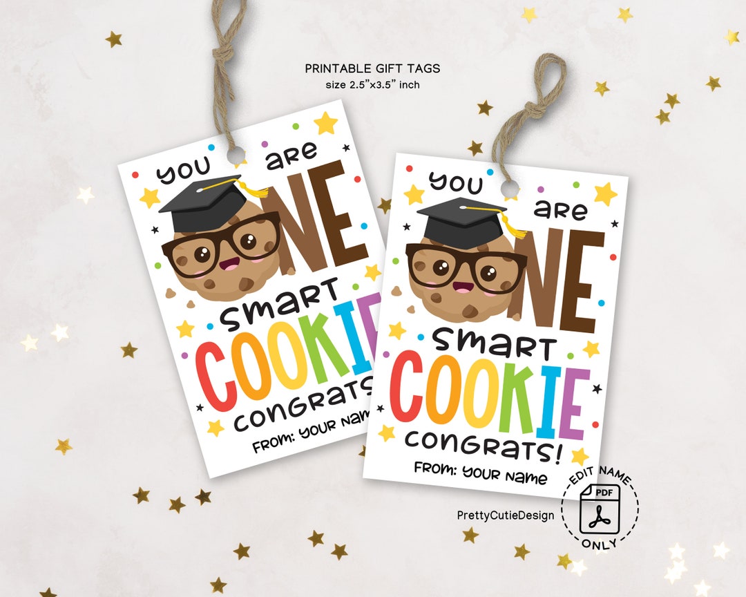 One Smart Cookie Graduation Gift Tags, Class of 2024 Gift Tags, End of ...