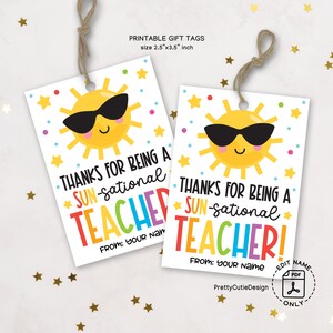 Summer Teacher Gift Tag, End of Year Teacher Gift Tag, Summer Teacher ...