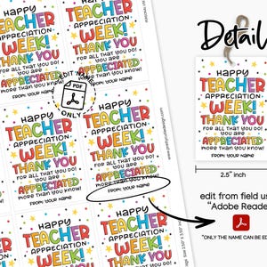 Teacher Appreciation Week Gift Tags Printable, Thank You for All That ...