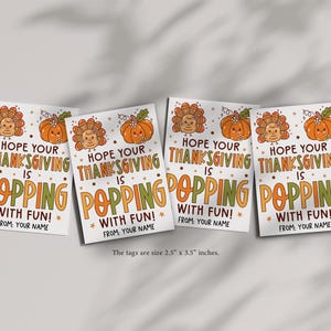 Hope Your Thanksgiving is Poppin' Gift Tags, Thank You Teacher and ...
