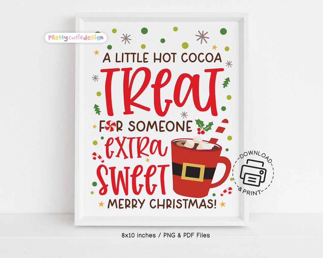 Hot Cocoa Christmas Teacher Appreciation Sign, School Staff Christmas ...