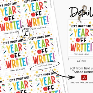 Welcome Back to School Gift Tag for Teachers, Printable First Day of ...