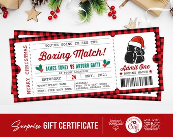 Boxing Ticket Template - Etsy