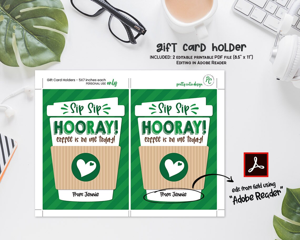 Sip Sip Hooray Coffee is on Me Today Coffee Gift Card | Etsy
