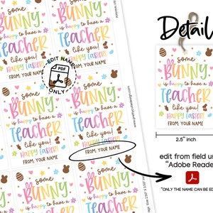Happy Easter Printable Gift Tags, Easter Teacher Gift Tags, School ...