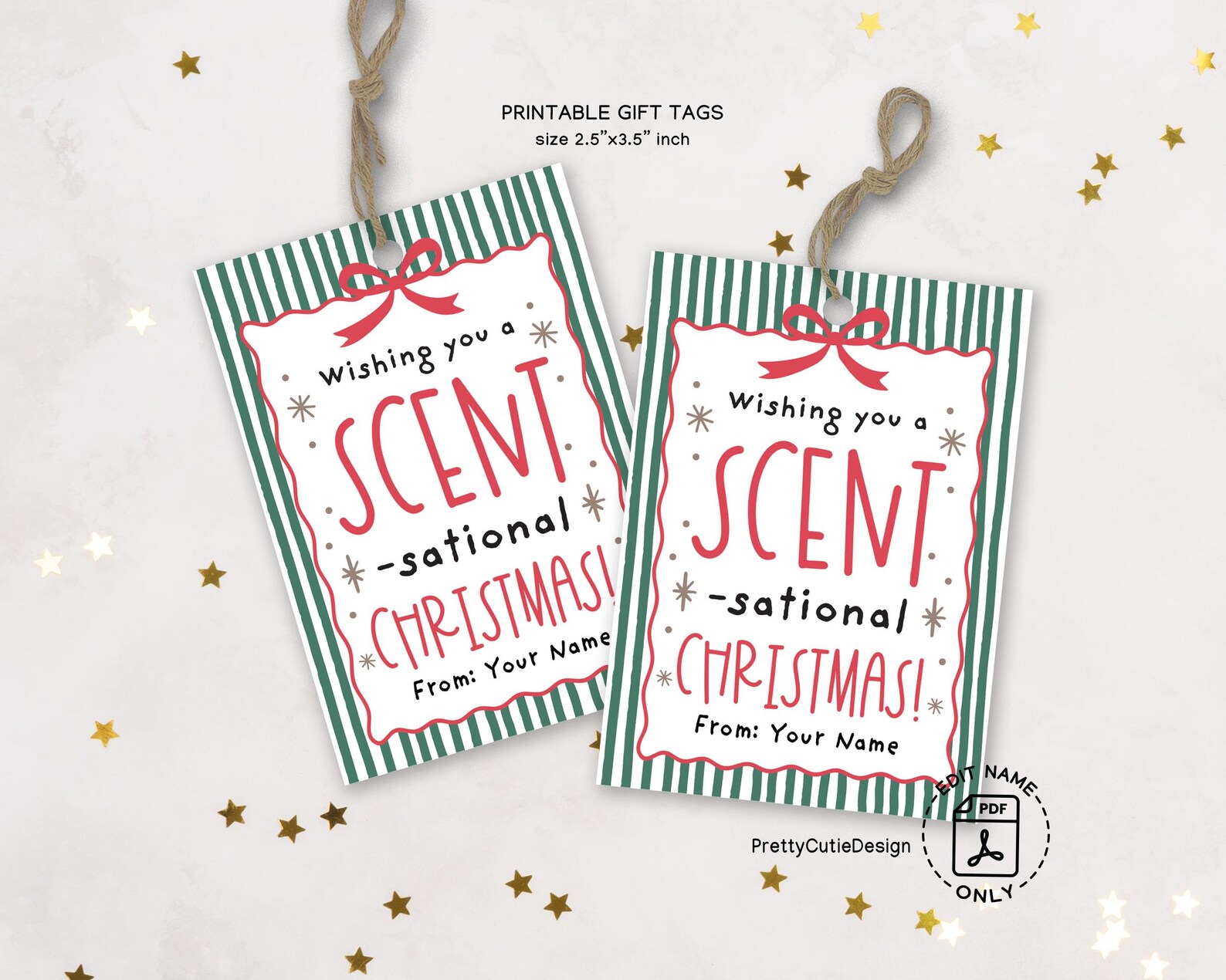 Christmas Gift Tags, Scent-sational Candle Tag Printable, Holiday Bath ...